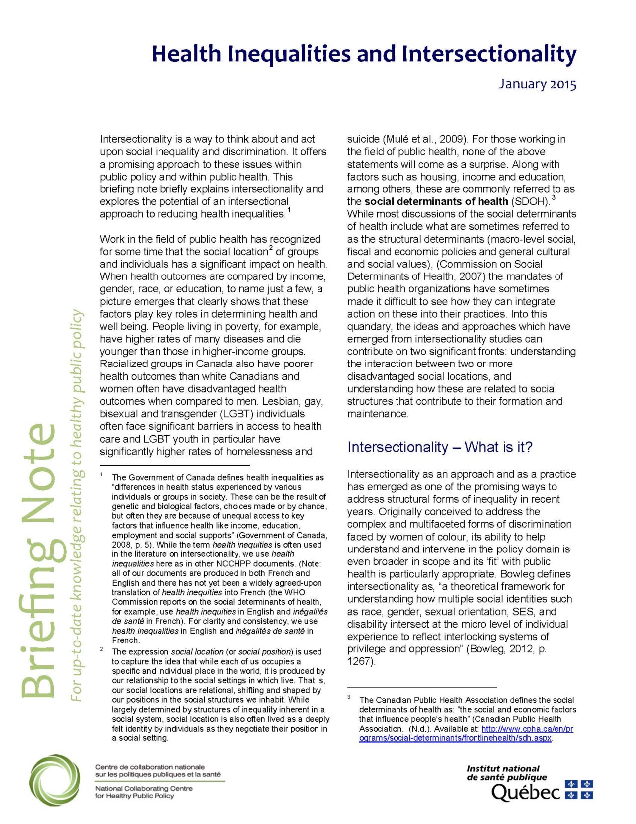 Health Inequalities and Intersectionality - National Collaborating ...