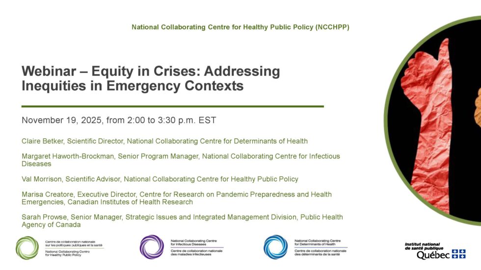 Webinar – Equity in Crises: Addressing Inequities in Emergency Contexts ...
