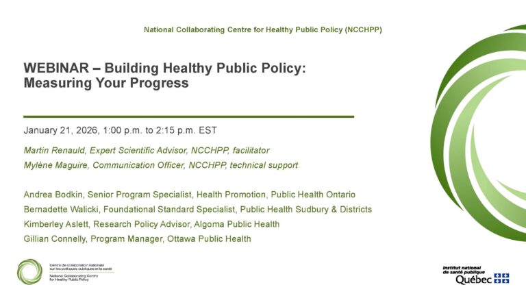 Webinar – Building Healthy Public Policy: Measuring Your Progress ...